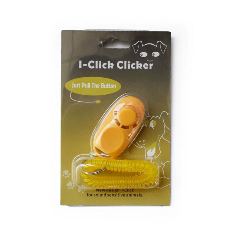 ABS Clicker Training Device для собак - Инструмент позитивного подкрепления, компактный дизайн, цвет: желтый