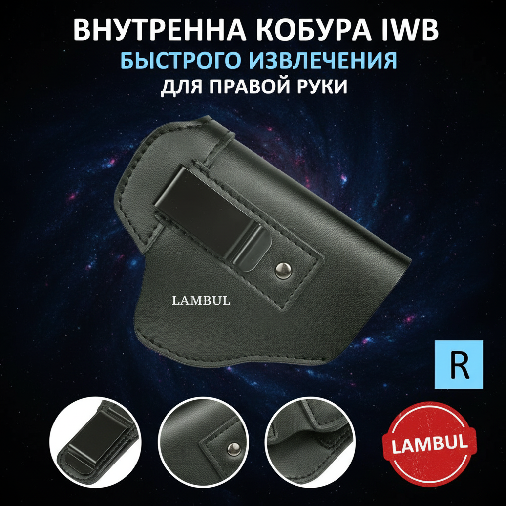 Тактическая кожаная кобура для скрытого ношения на пояс, для правой и левой руки. Подходит для Glock 17/19/43X, Sig Sauer P365, калибра 9 мм.