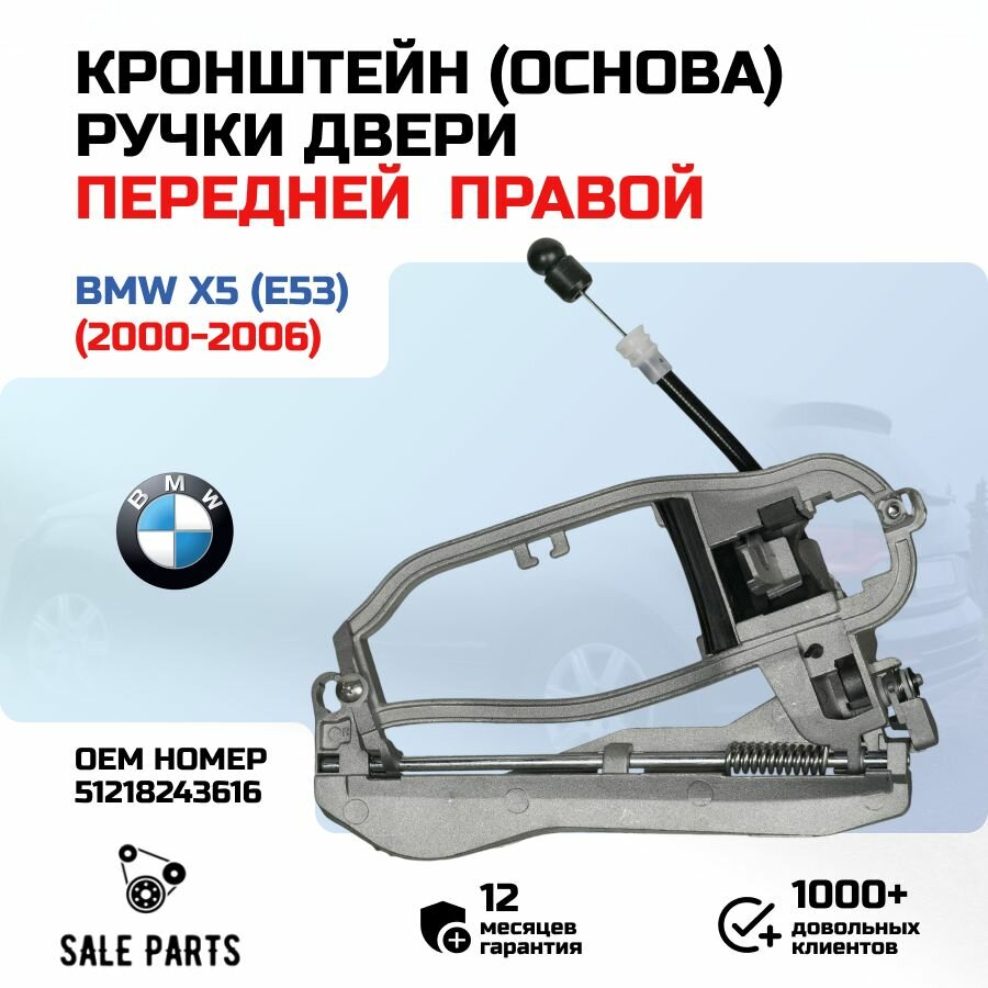Кронштейн (основа) ручки двери передней правой BMW X5 E53.