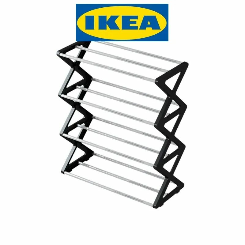 IKEA Этажерка для обуви, Нержавеющая сталь, Пластик, 42х18.5х49.5 см
