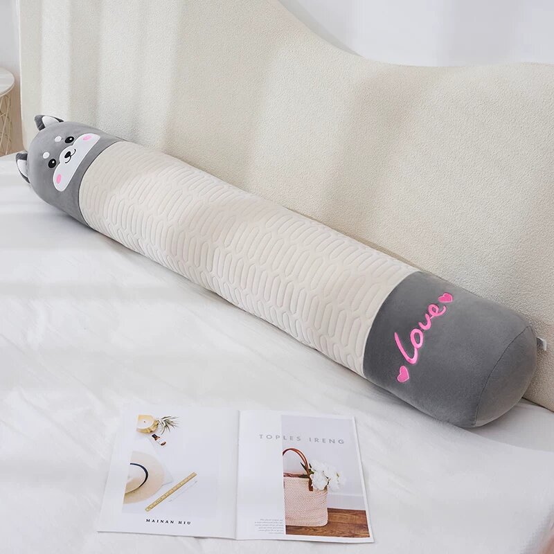 Рисунок хаски охлаждающая подушка из льняной латексной ткани для бокового сна, 130 см, съемный чехол, отличная для
