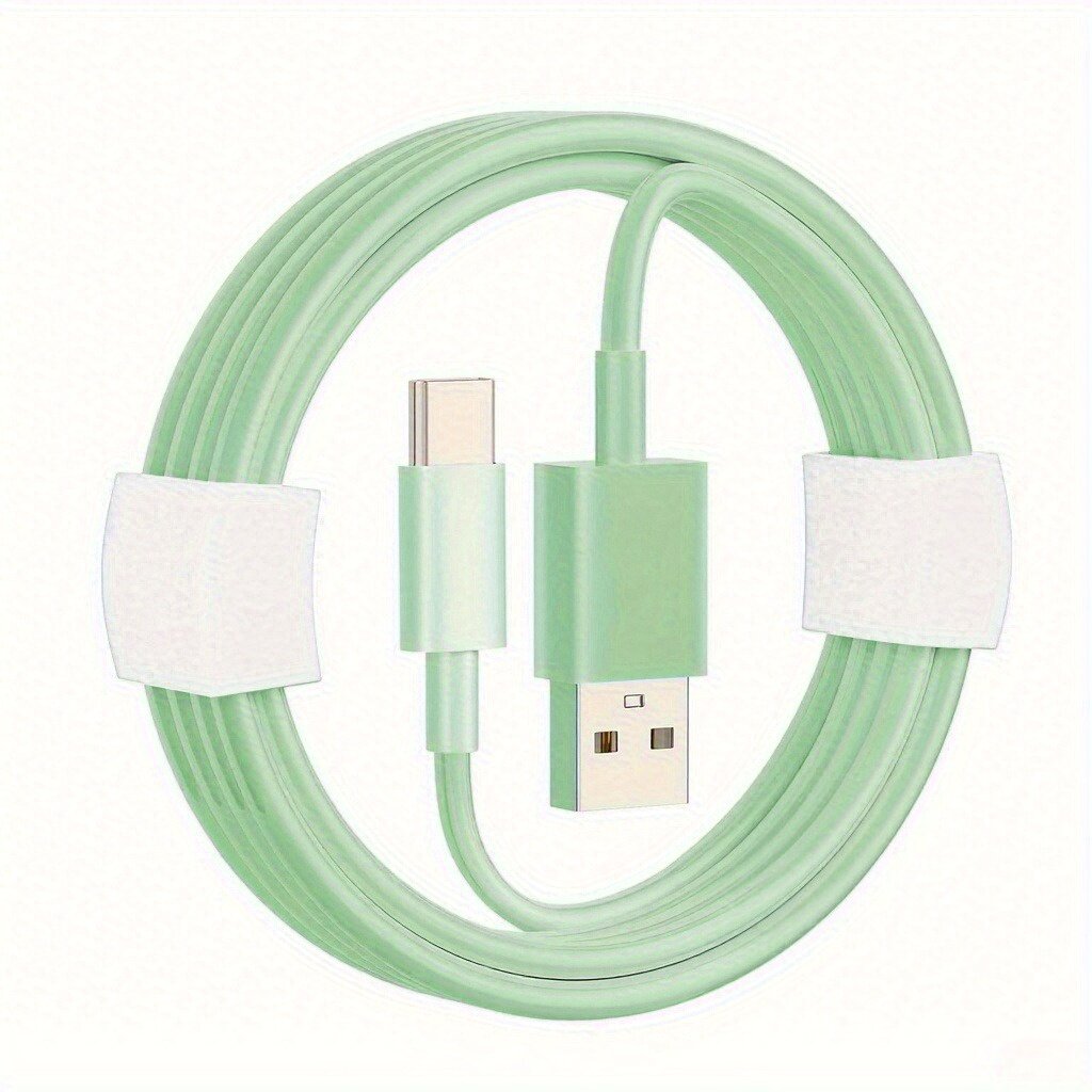 Кабель USB to USB-C 3.3 фута зеленый для быстрой зарядки и CarPlay, совместимый с iPhone 16/15
