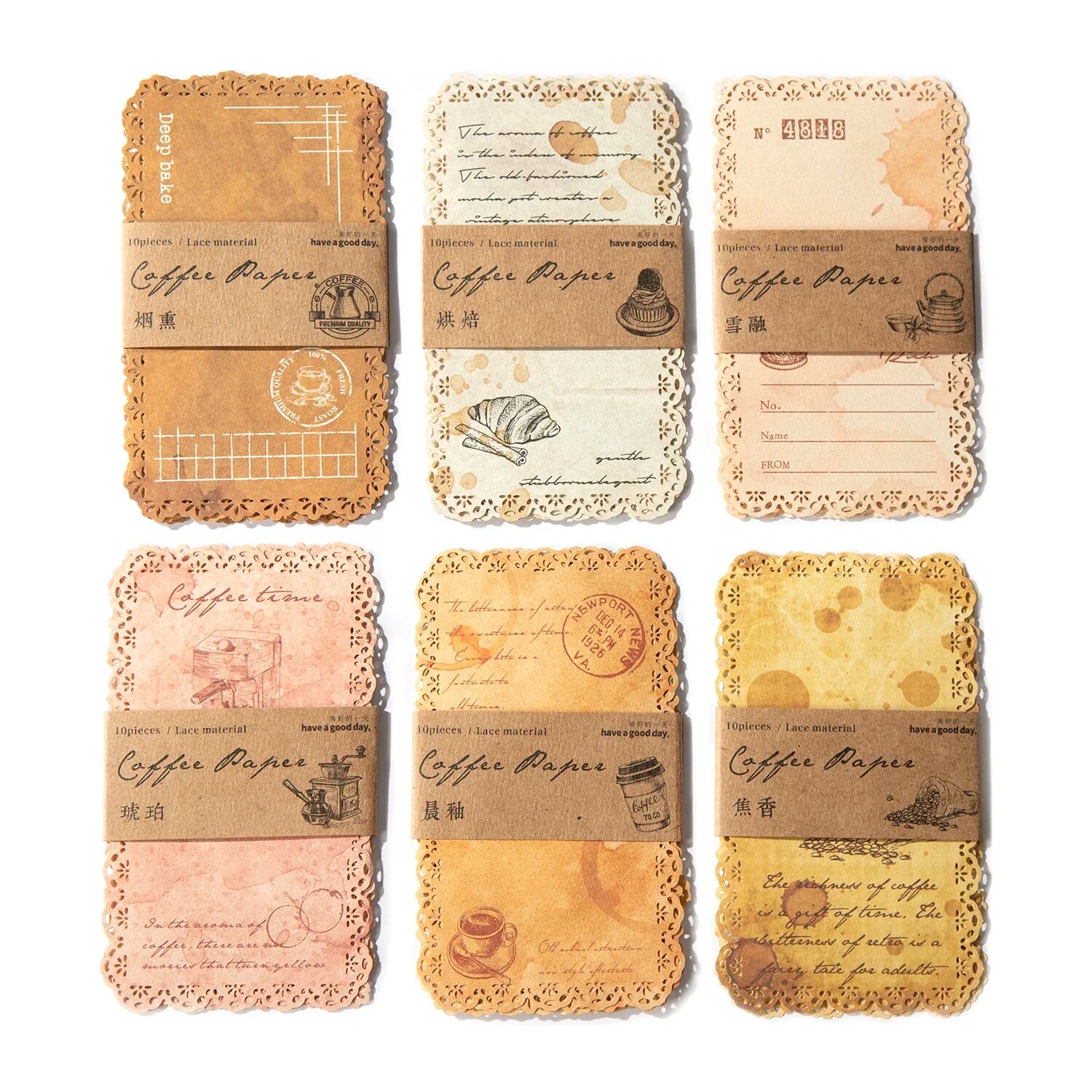 Бумага для скрапбукинга JIANWU серия винтажное кружево set of 6