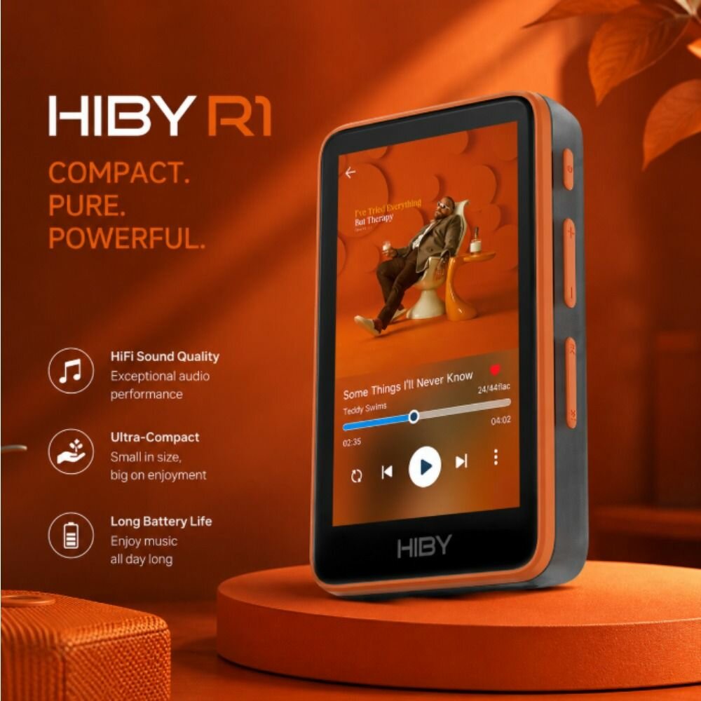 HiBy R1 Портативный HiFi Mp3 Плеер Bluetooth 5.1 USB DAC Выход 3,5 Мм Поддержка DSD256 PCM 384кГц/32бит