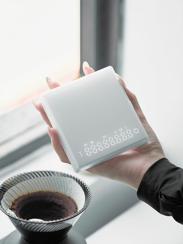 Весы кофейные кухонные электронные с таймером IKAPE V1 ABS Coffee Scale Mini, белый