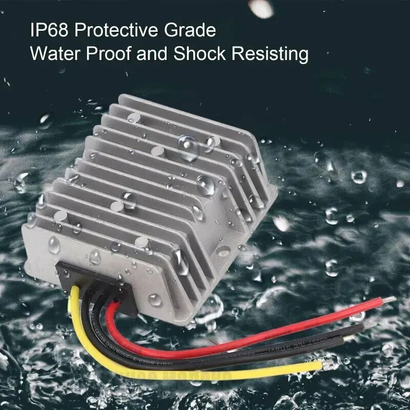 Неизолированный понижающий преобразователь DC-DC 240W 72V (30V-90V) в 12V 20A IP68 водонепроницаемый алюминиевый корпус