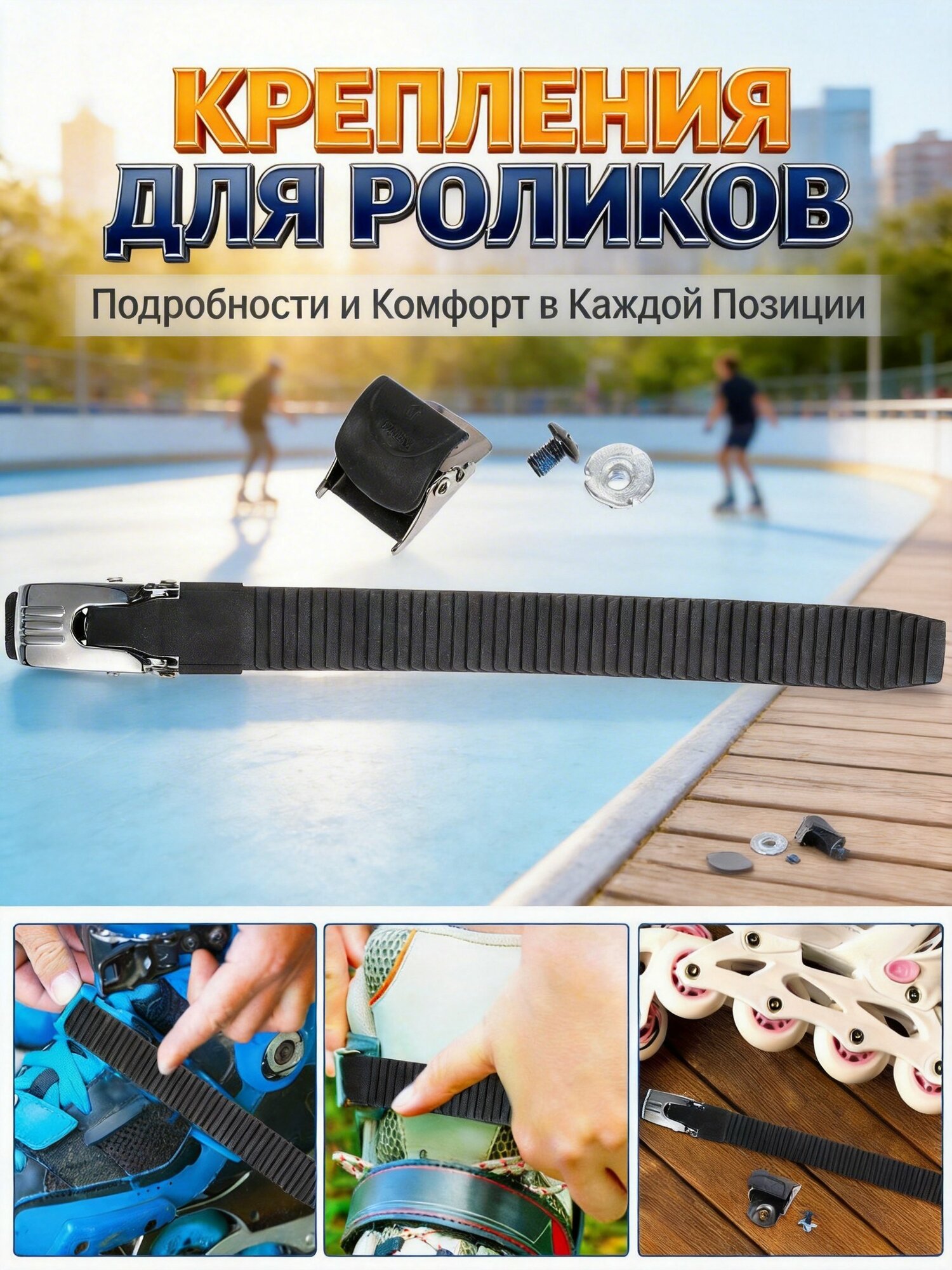 Пряжка и регулируемый ремень для роликовых коньков, универсальные фиксаторы шнурков и аксессуары для плотной посадки, ПВХ черный