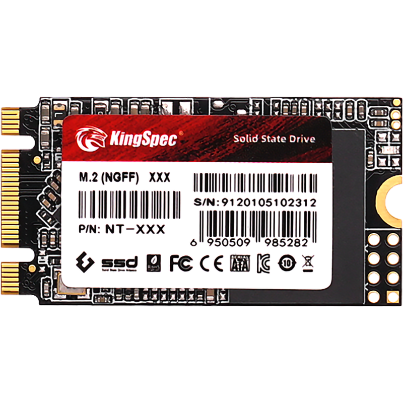 Твердотельный накопитель Kingspec SSD NT-256 2242, 256GB, M.2(22x42mm), SATA3, R/W 550/500MB/s, IOPs н. д./н. д, TBW 120, DWPD 0.4 (3 года) (NT-2562242) NT-2562242