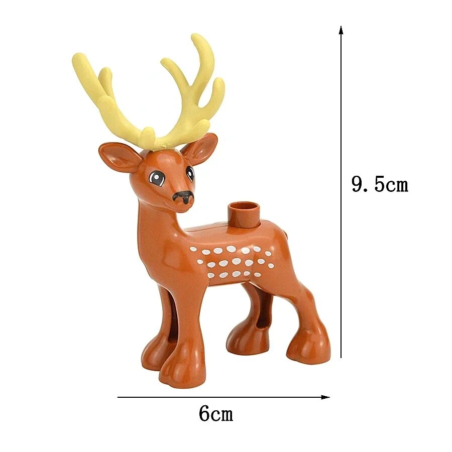 Большие блоки животные Leduo Коричневый, Sika deer dad