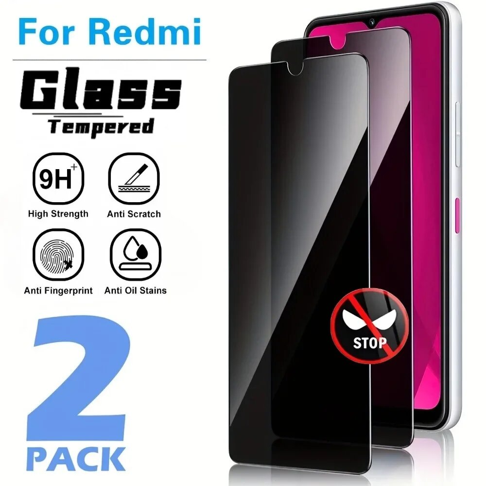 2-слойное Защитное Стекло Для Redmi Note 14 5G/13/12 Pro/S 12S 11S 10S С Защитой От Redmi 14C