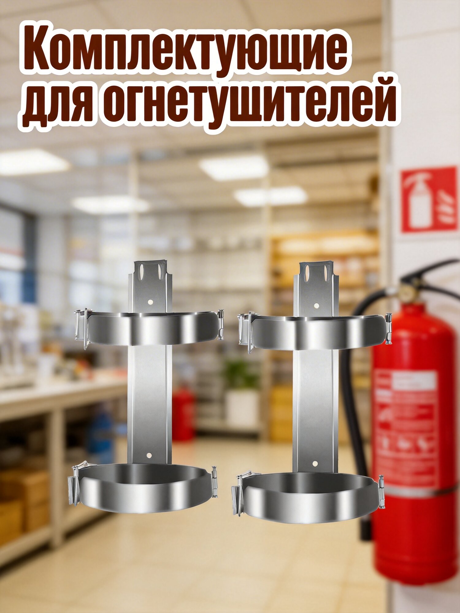 Держатель Для Огнетушителей На Стену 2 Шт Серебристый 22.00X14.00X8.50Cm