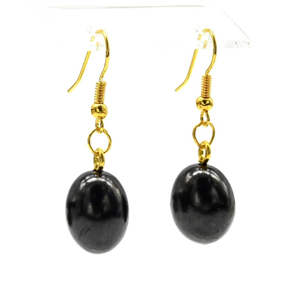 Серьги с подвесками Радуга Камня, шунгит