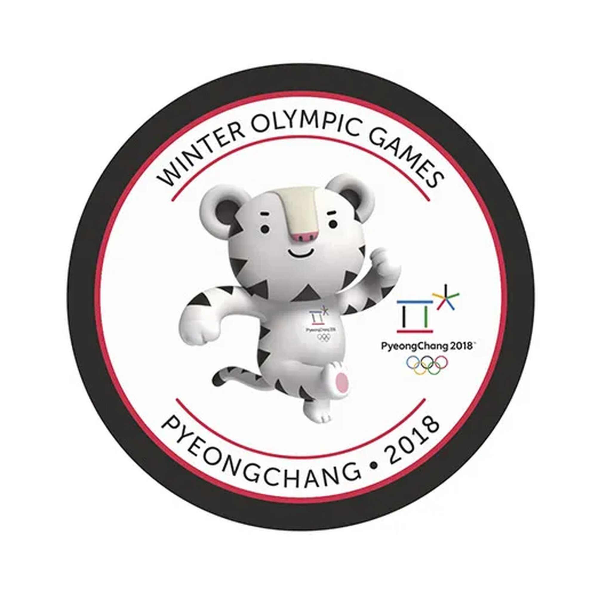 Шайба Rubena ОИ 2018 PYEONGCHANG Маскот 1-ст, 76 мм, цвет черный