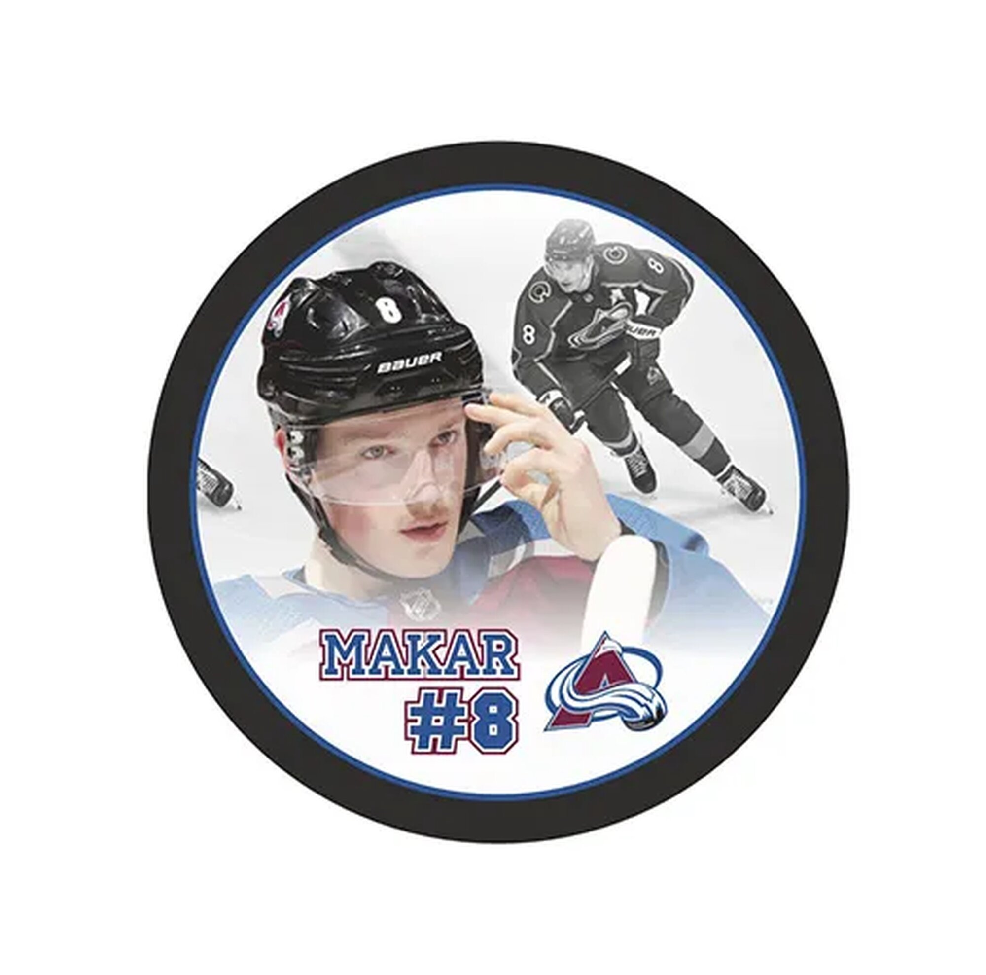 Шайба Rubena Игрок НХЛ MAKAR Колорадо №8 1-ст, резина, цвет черный