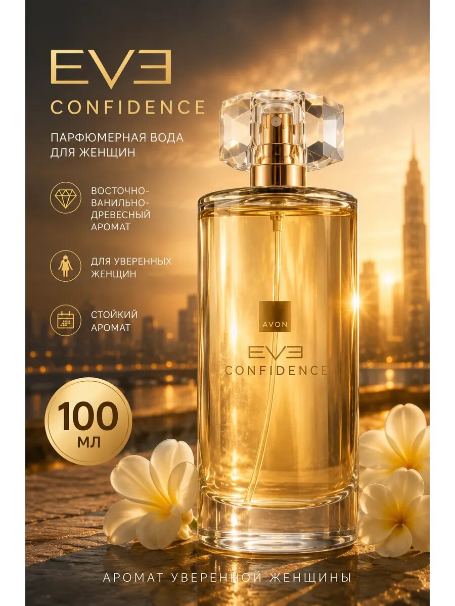 Парфюмерная вода AVON Eve Confidence, женская, 100мл, ягодный аромат