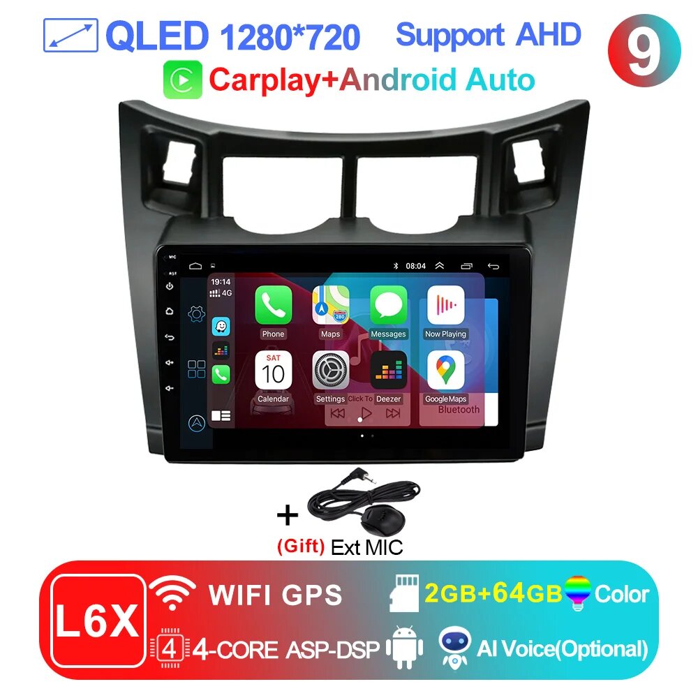LEHX Pro 8-ядерный автомобильный радиоприемник-мультимедийный плеер для Toyota Yaris L6X(2-64GB)-0