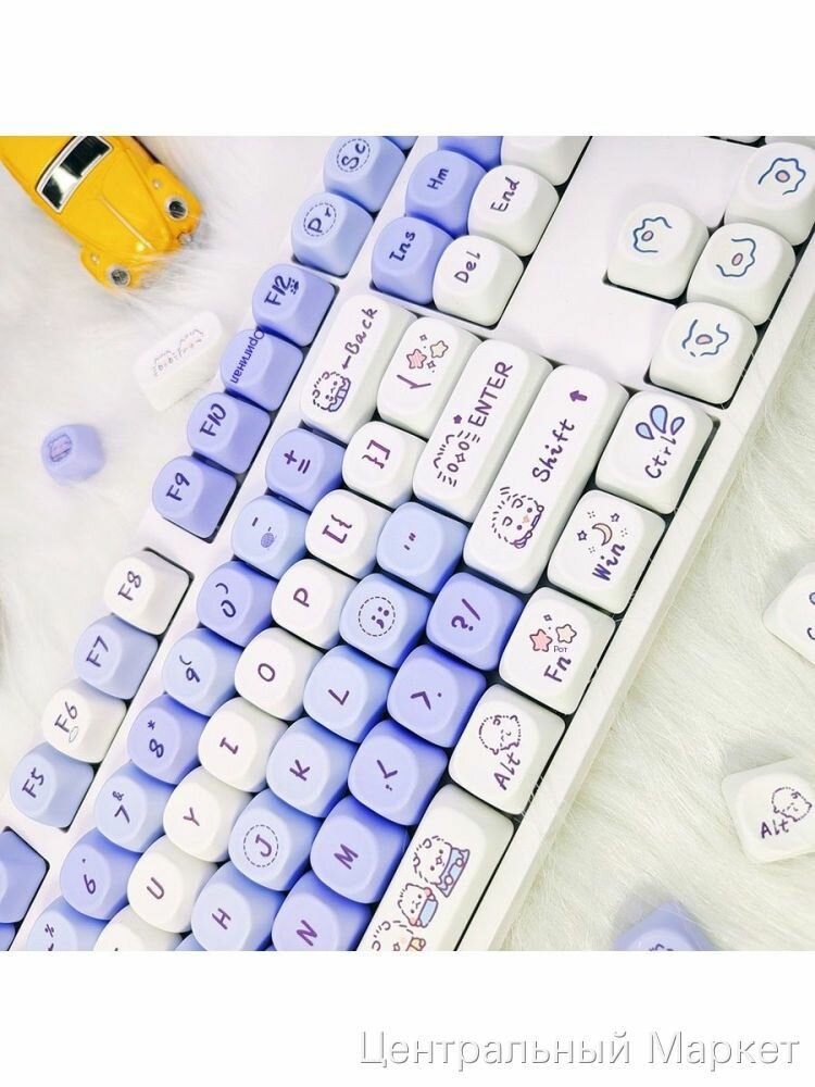 Кейкапы PBT MOA, термосублимация, 104 клавиши, для механической клавиатуры, с милыми рисунками — фото 1