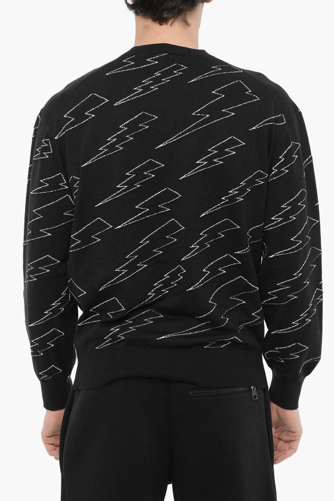 Свитер Neil Barrett Thunderbolt-embroidered sweater, размер 44 — фото 1