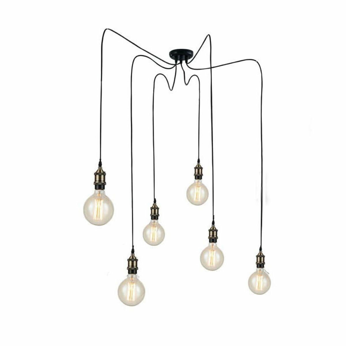 Люстра-паук Loft It Spider E27 цвет черный бронза, арт. LOFT1162A/6