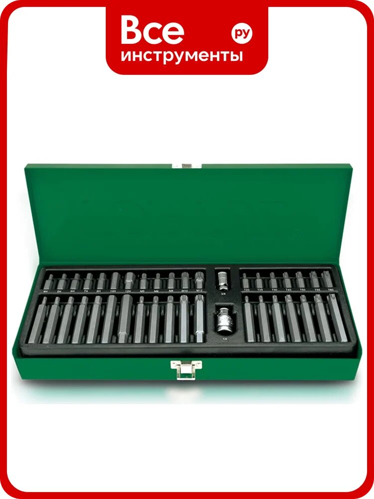 Набор бит 40 предметов Torx, Spline, Hex, с адаптерами 3/8" и 1/2" TOPTUL GAAD4002