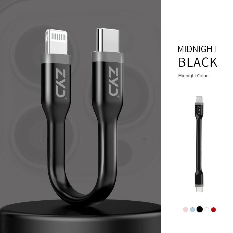 MFi сертифицированный аккумулятор 12 Вт для iPhone 8-14 Pro Max, ночное цвет, кабель 10 см