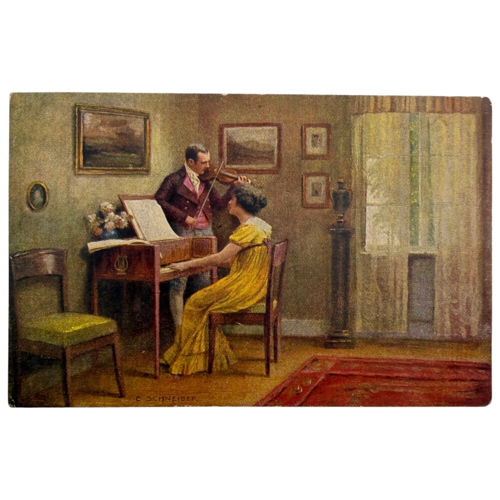 Почтовая открытка "Шнайдер - Дуэт" 1900-1917 гг. Германская Империя