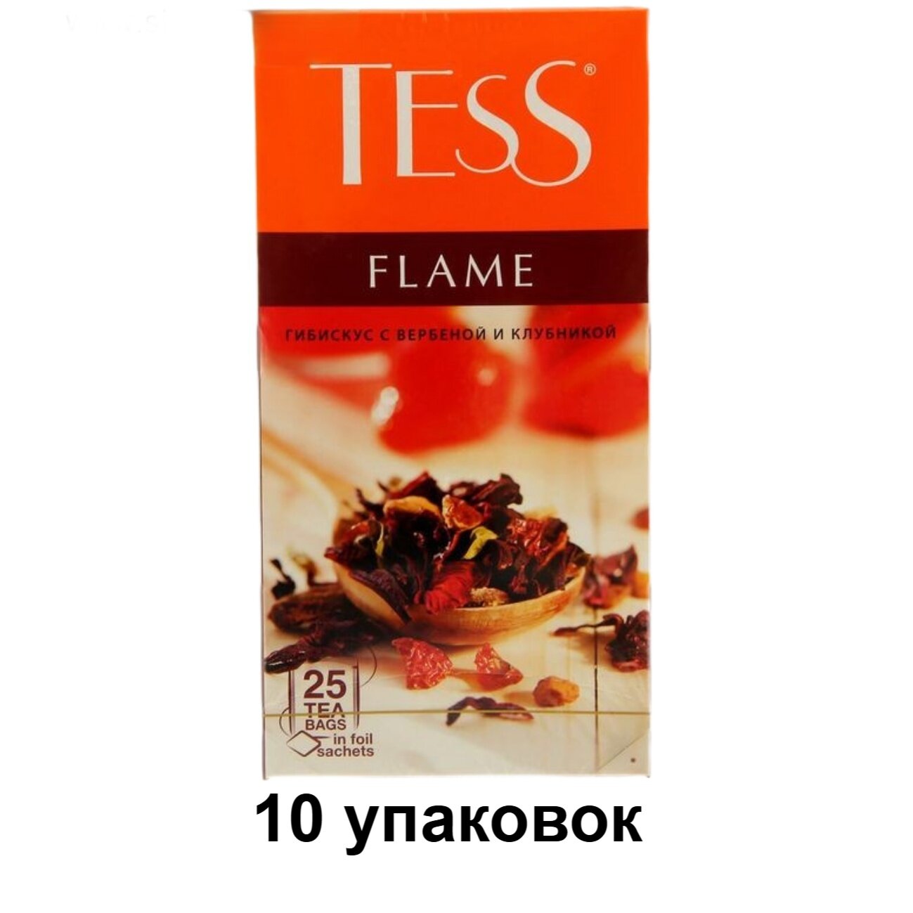 Чай Tess травяной, Flame Herbal, 2г х 25 пакетиков с ярлычками, 10 упаковок