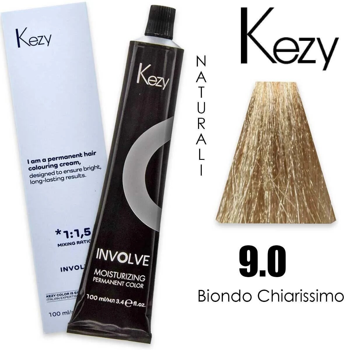 KEZY Стойкая крем-краска очень светлый блондин 9.0 INVOLVE, 100 мл