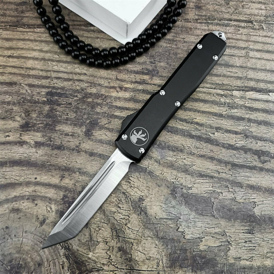 Высококачественный автоматический нож Microtech UT с пружинным механизмом, лезвие D2, рукоятка из алюминиевого сплава, нож для выживания на природе, охоты и кемпинга.