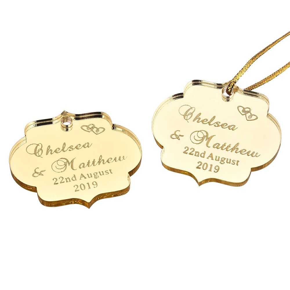 Персонализированные акриловые бирки для свадьбы Yangsion, 50 шт. 40MM, Gold