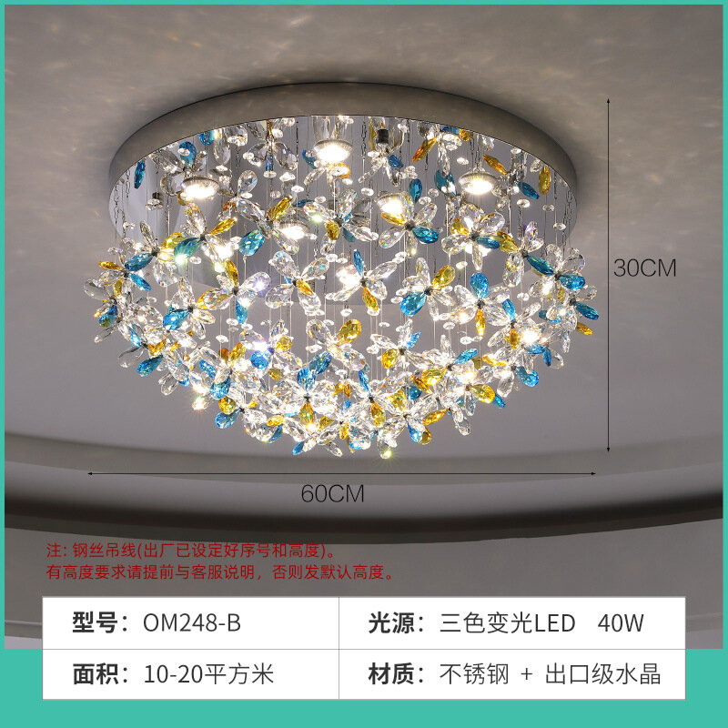 K9 flower crystal high-end sense of living room лампа роскошная атмосфера комнаты лампа для спальни лампы итальянский свет роскошь