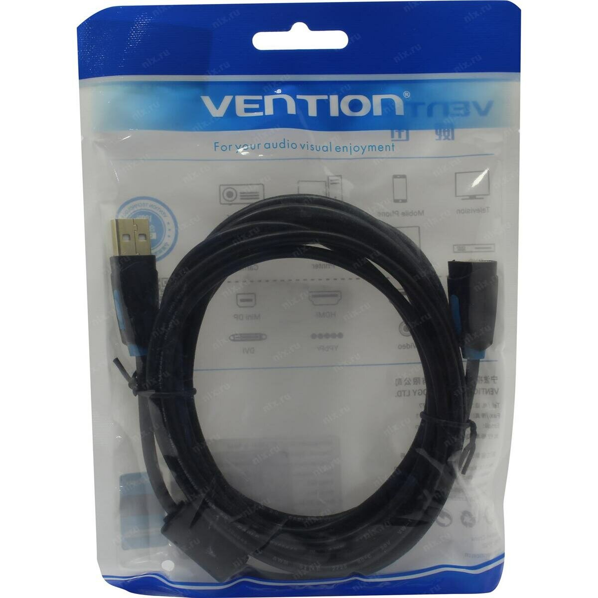 Vention CBCBI Кабель удлинительный USB 2.0 A-- A 3м — фото 1