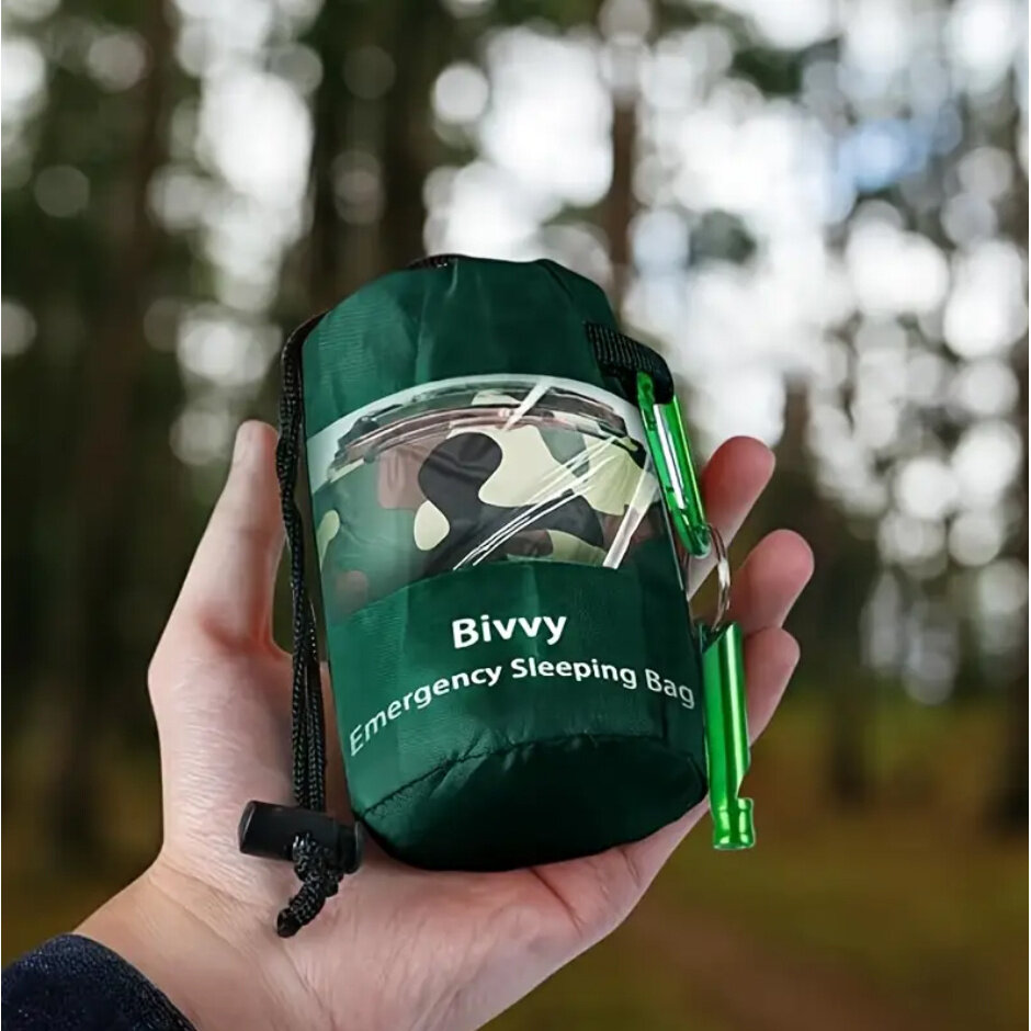 Аварийный спальный мешок из алюминизированной фольги, портативный, для кемпинга и походов, 1 шт.