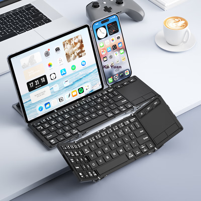B.O.W HD088F беспроводная Bluetooth двухрежимная складная клавиатура с зарядкой для ПК планшета смартфона с подставкой
