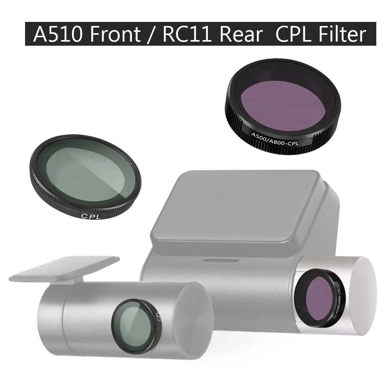Для 70mai Dash Cam A510 CPL фильтр заднего Cam RC11 CPL фильтр, черно-серый