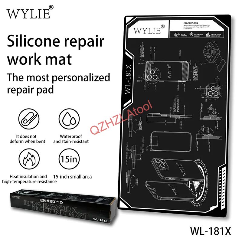 Wylie WL-181X Силиконовый Ремонтный Коврик, Термостойкий (выдерживает Температуру До 500C), Для Пайки И Ремонта.