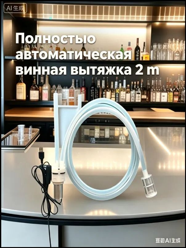 Электрический насос для вина Насос с фильтром и помпой (для перекачки браги и жидкостей), usb, кнопка вкл. на проводе2M