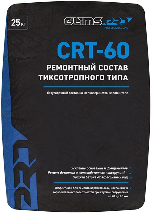 Глимс Про CRT-60 ремонтный состав тиксотропный (25кг) / GLIMS Pro