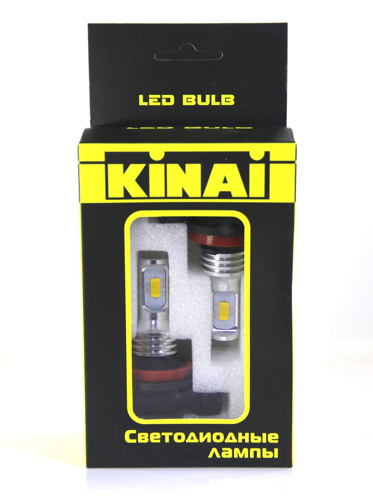 Светодиодные лампы KINAI H8/H9/H11/H16 для противотуманных фар, CSP72W, Белый свет, 2шт