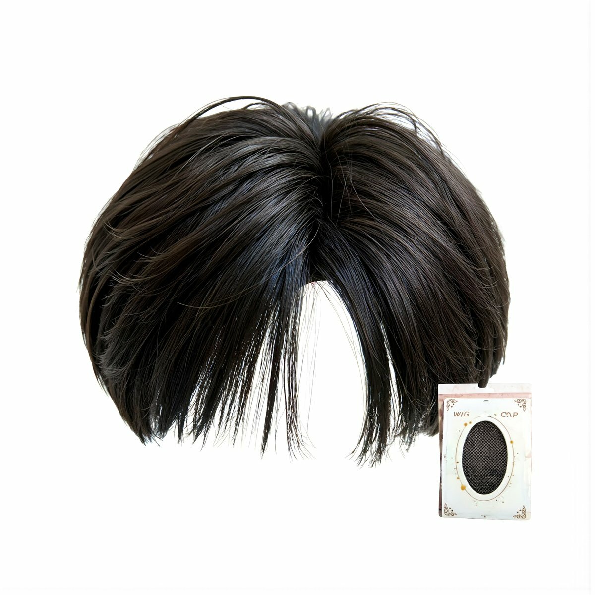 Мужской парик на всю голову повседневный корейский дифференцированный короткий стайл естественный объём полный комплект с сеткой для волос