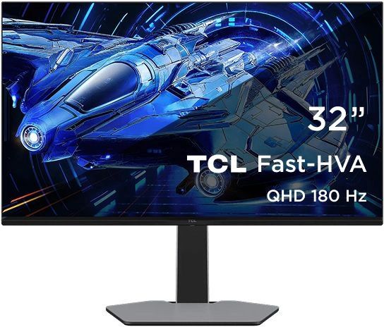 TCL 32" Монитор 32G64 (692173288084), VA, 2560x1440 2K, 180 Гц, серый