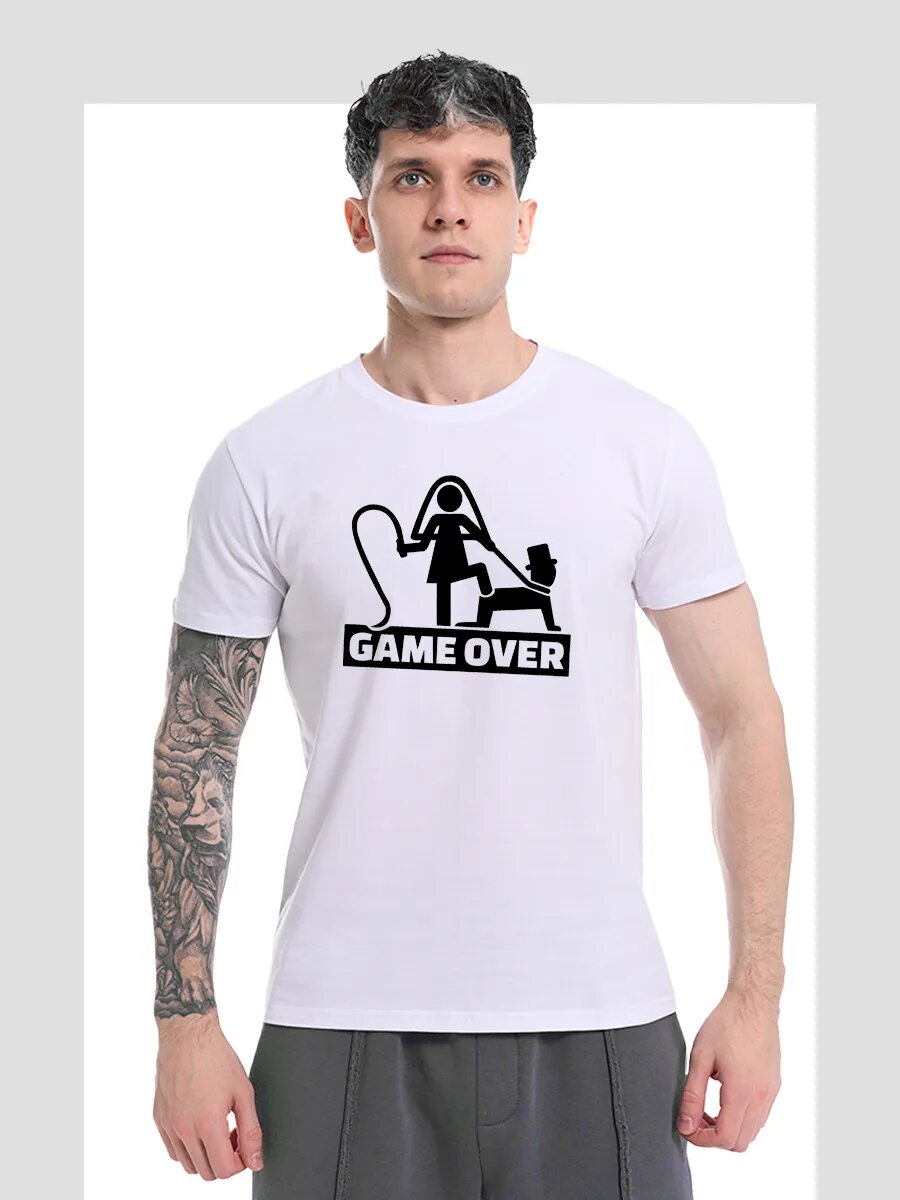 Футболка с принтом свадьба game over