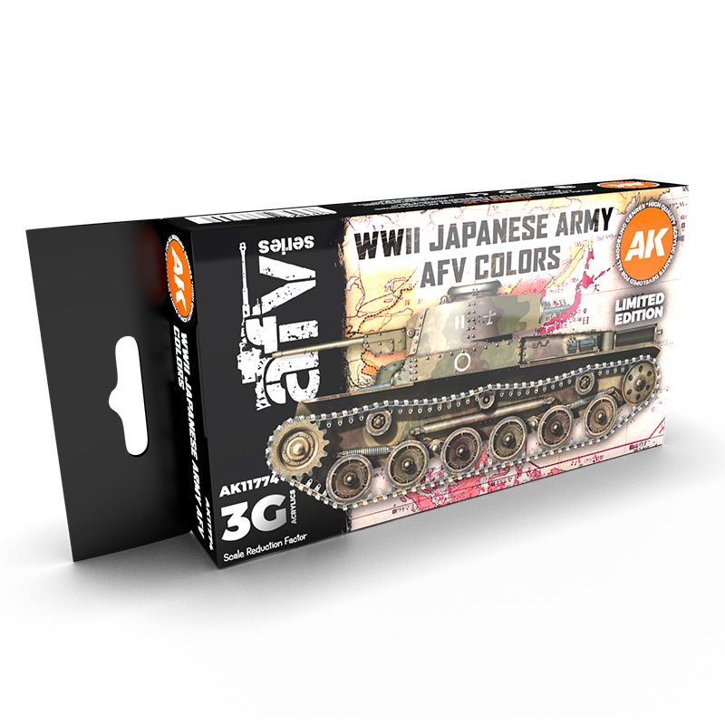 Набор акриловых красок AK Interactive - WWII Japanese Army AFV Colors Set 3G, 6 красок