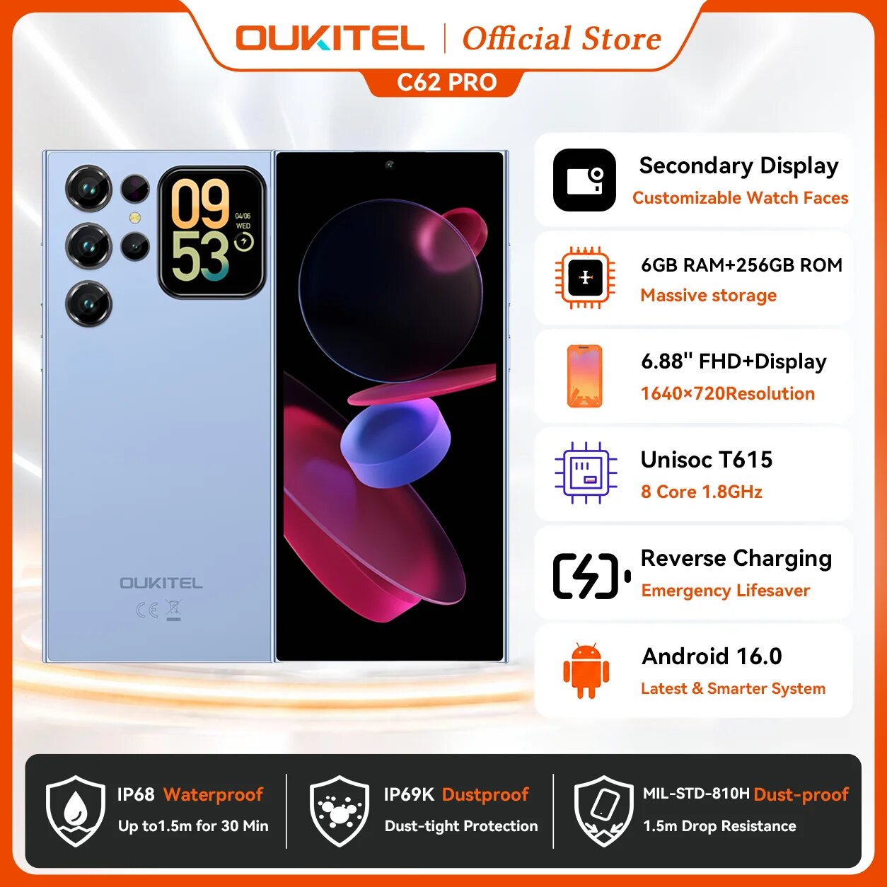 Смартфон Oukitel C62 Pro, 24/256ГБ, global