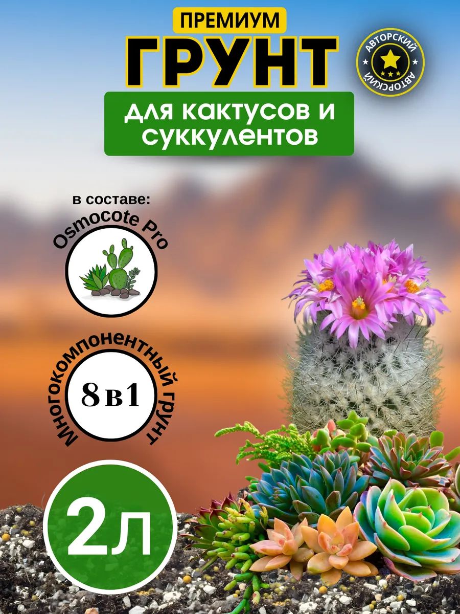 Грунт для Кактусов и Суккулентов 2л премиум