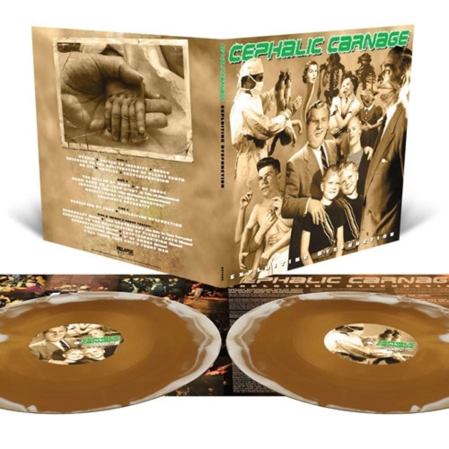 Виниловая пластинка Metallic Gold And Bone White Merge - Cephalic Carnage - Exploiting Dysfunction, 2 x Vinyl, LP