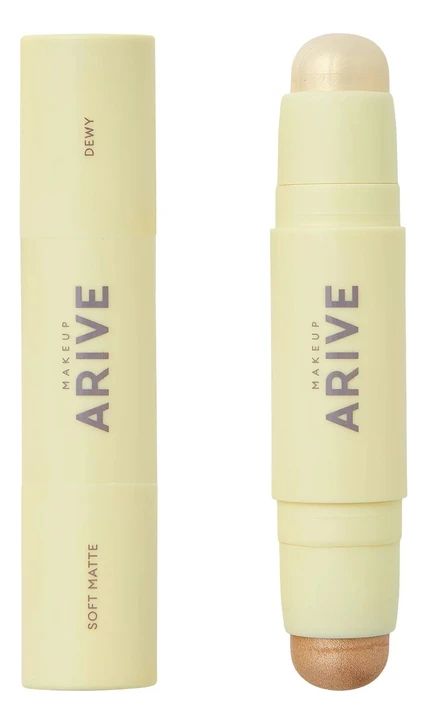 Arive Makeup Двойной стик-хайлайтер для лица Duo Highlighter Stick Soft Matte & Dewy 10г 03 Golden