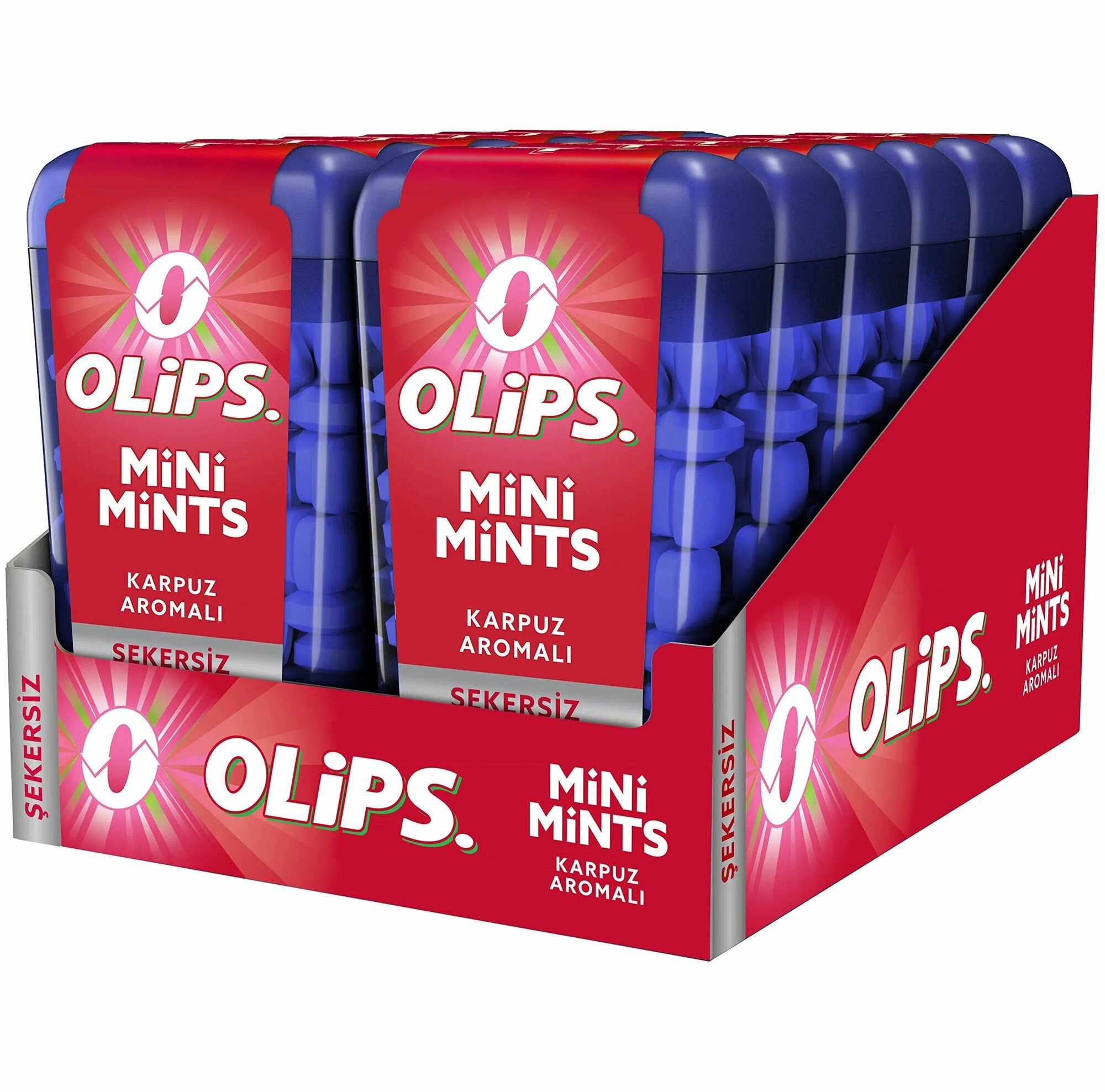 Леденцы OLIPS Mini Mints без сахара со вкусом арбуза, 12,5 г х 12 шт
