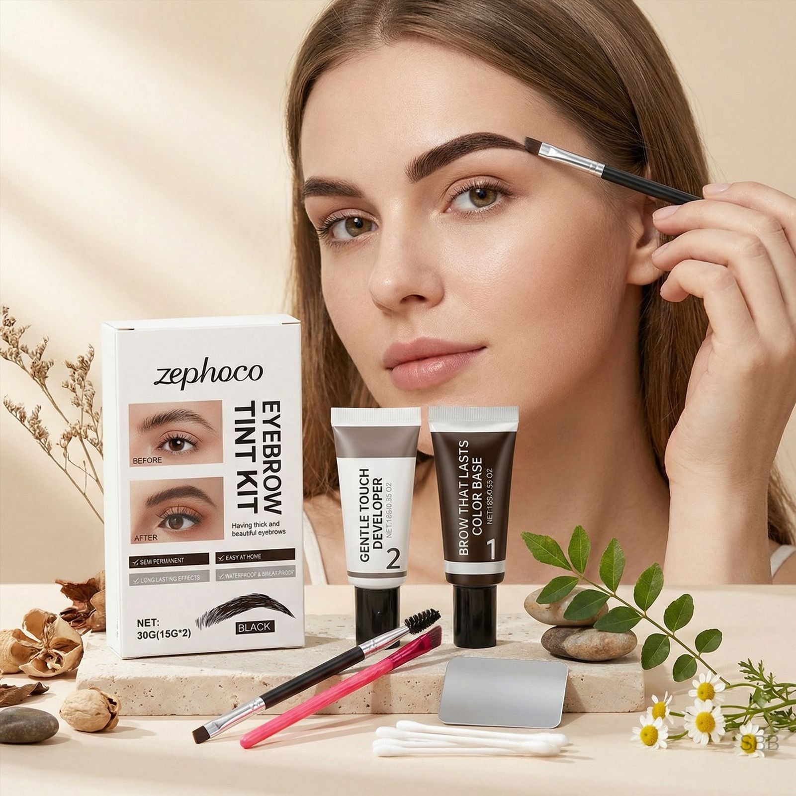 Zephoco Черный набор для бровей