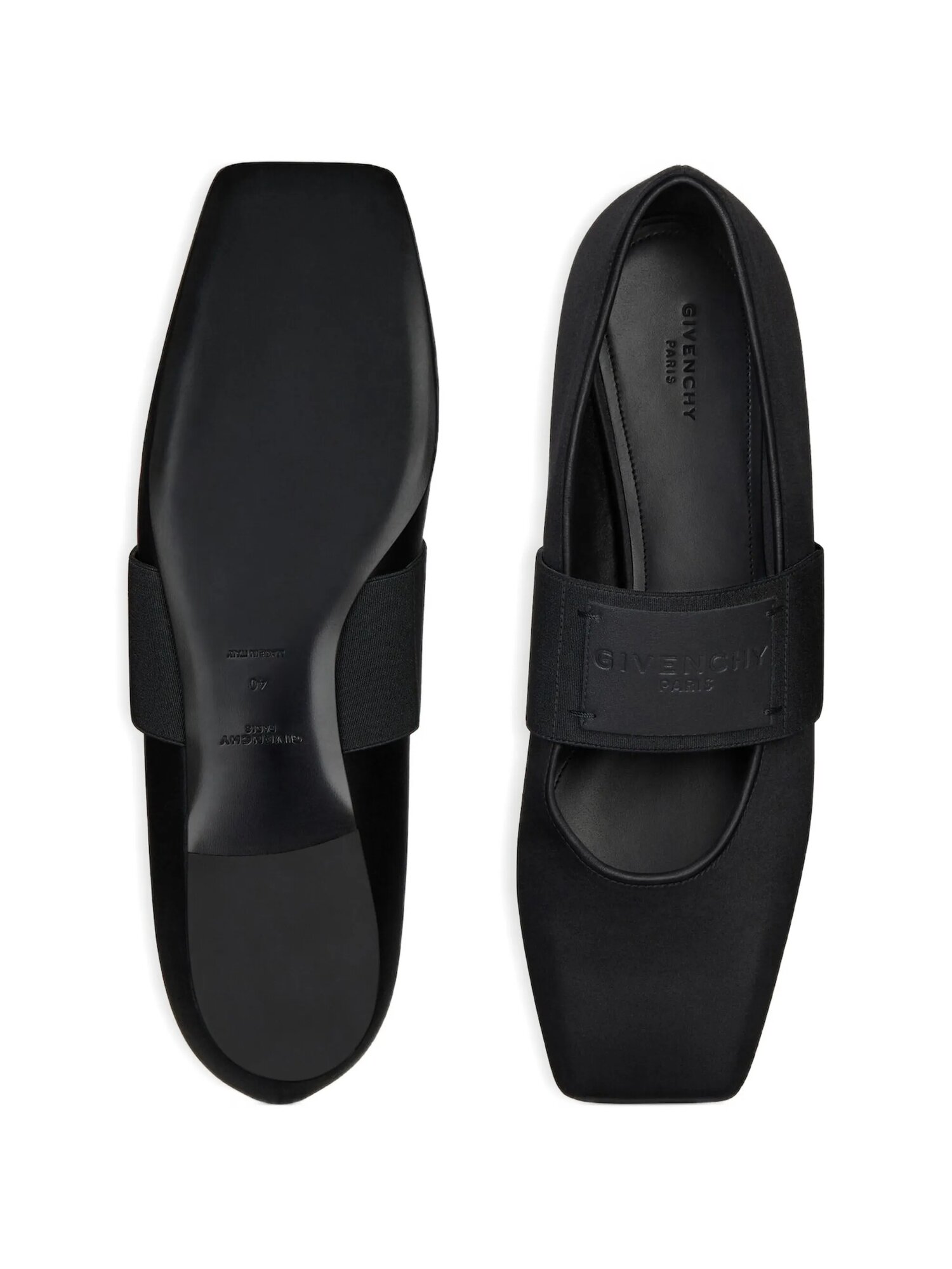 Балетки GIVENCHY Square-toe ballet flats, размер 38, black/black — фото 1